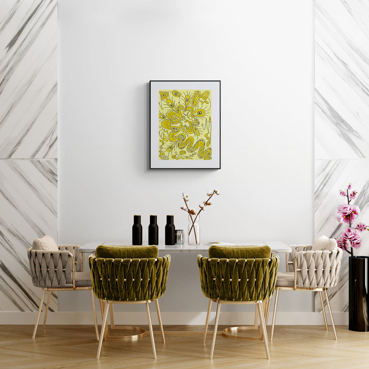 "Yellow Spring" by Noell Ratapu, Digital Artwork on Fine Art Paper ...