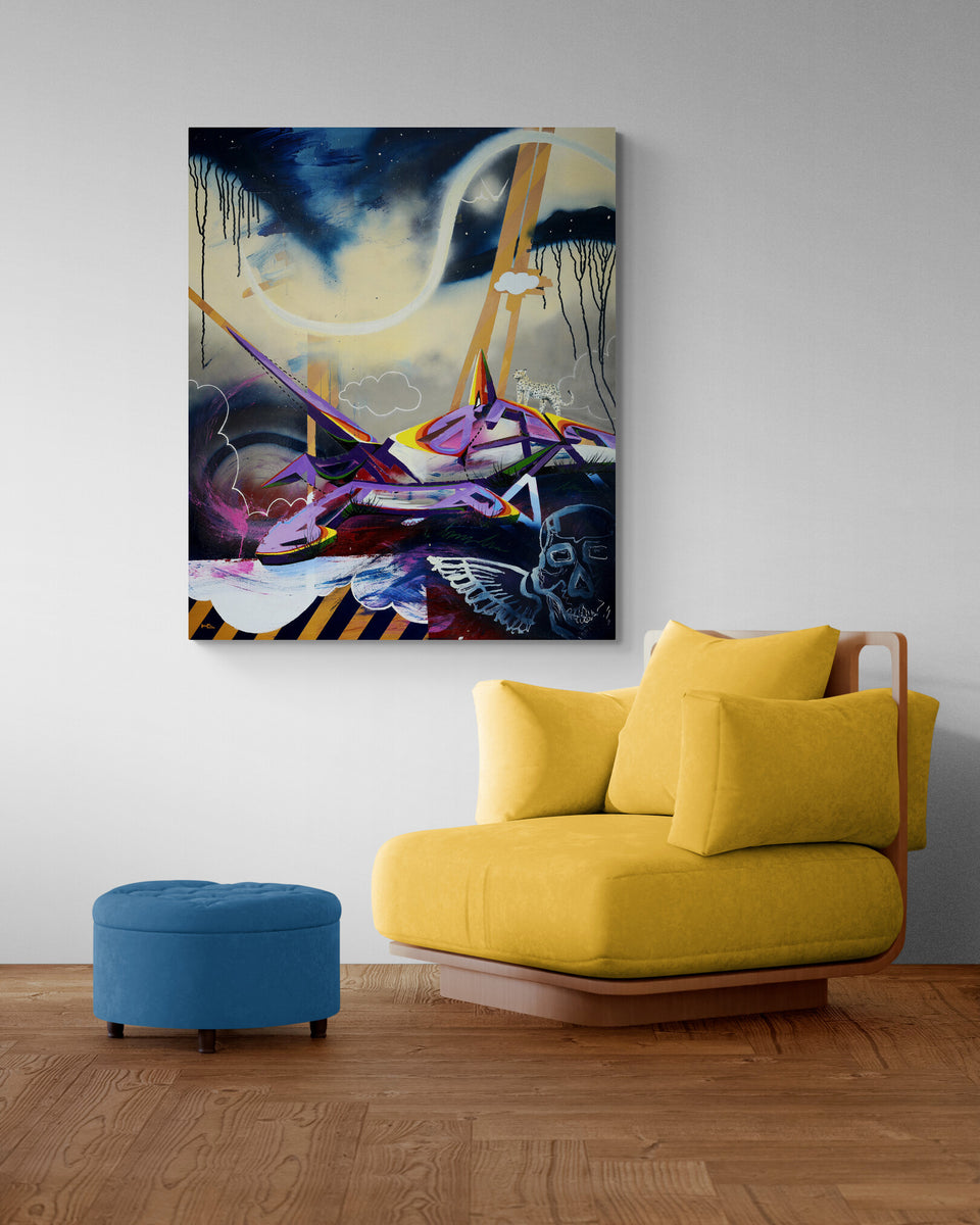 "Last Setting" by Harry Salmi, Acrylic and Spray Paint on Canvas ...