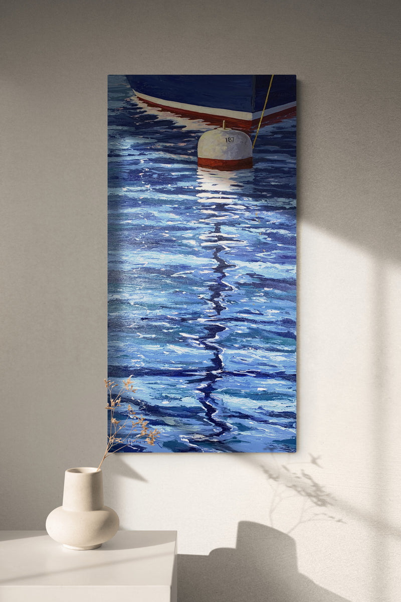 "Avalon Mooring" by Laurel Hunter, Oil on Canvas – LagunaART.com gallery