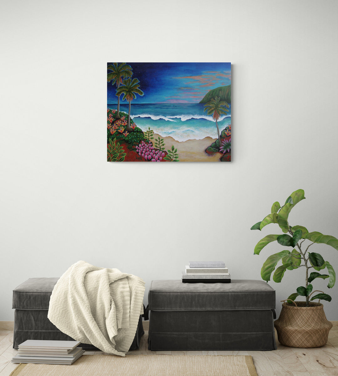 “Beachcomber” by Ellen French, Acrylic on Canvas – LagunaART.com gallery