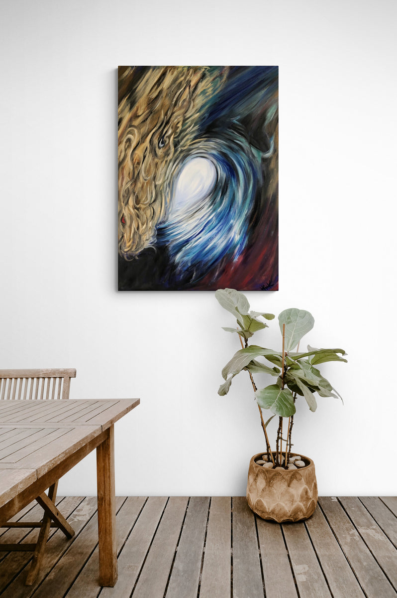 "Gold Lion" by Howard Kirk, Oil on Canvas – LagunaART.com gallery