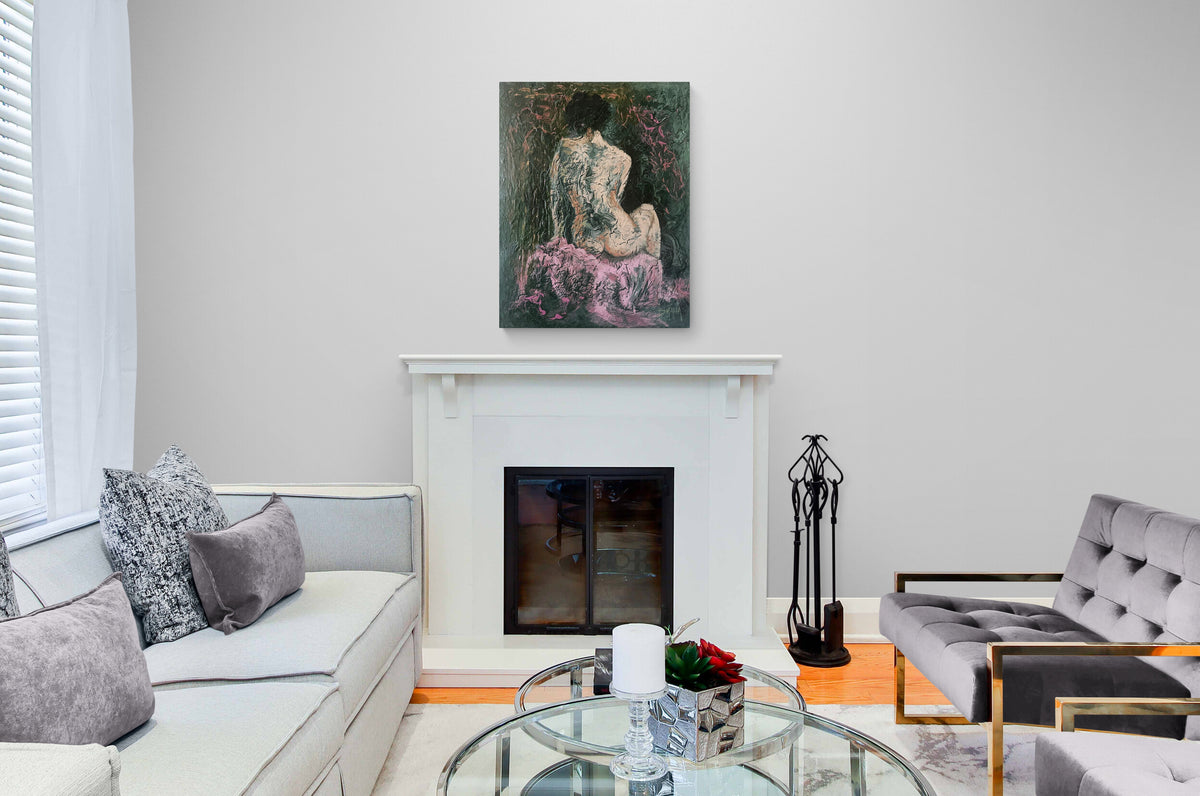 "Antique Figure" by Shalla Javid, Oils and Acrylic on Canvas ...